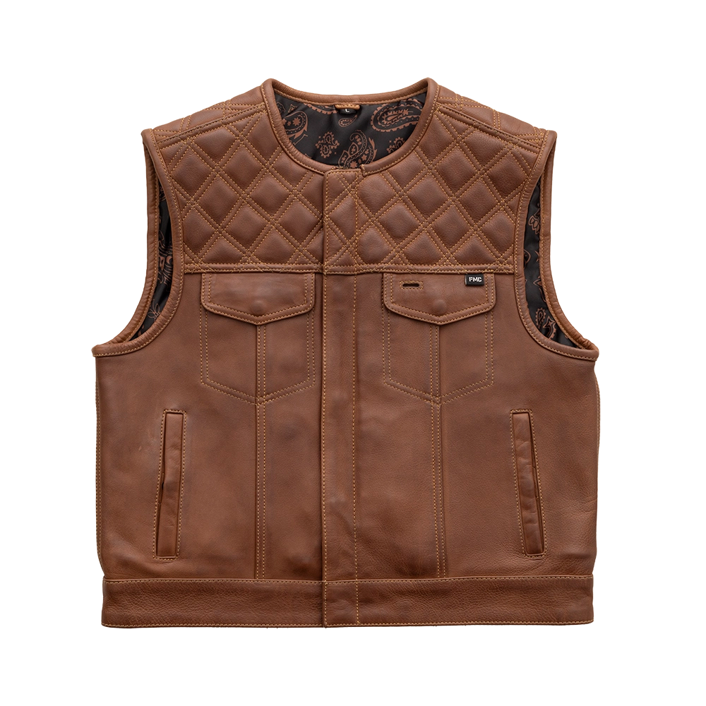 Timber Men's motorcycle leather vest (limited edition) - The Bikers' Den