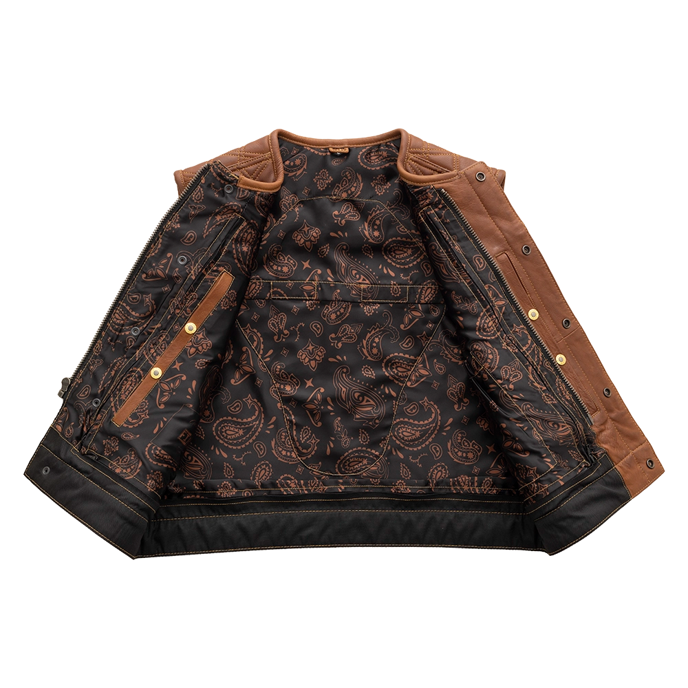 Timber Men's motorcycle leather vest (limited edition) - The Bikers' Den