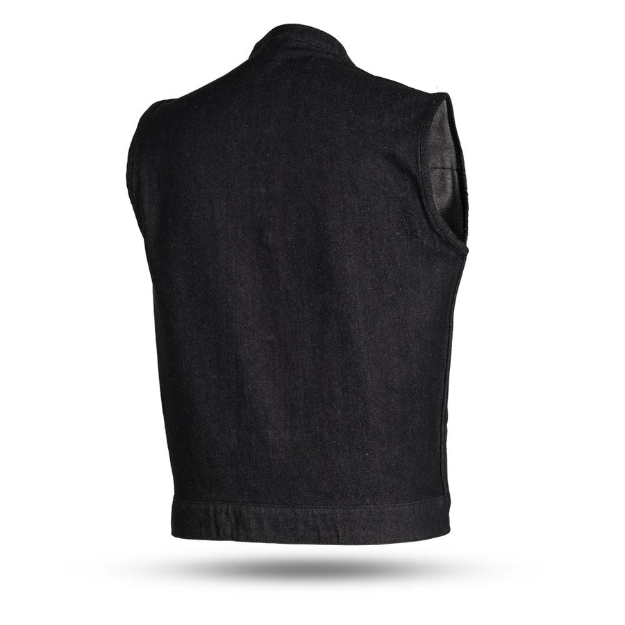 Kershaw - Men's Motorcycle Denim Vest (Black) - First MFG Co